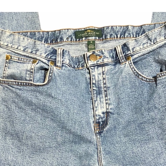 Ralph Lauren | Jeans | Lrl Jeans Co Wide Leg Distressed Blue Jeans ...